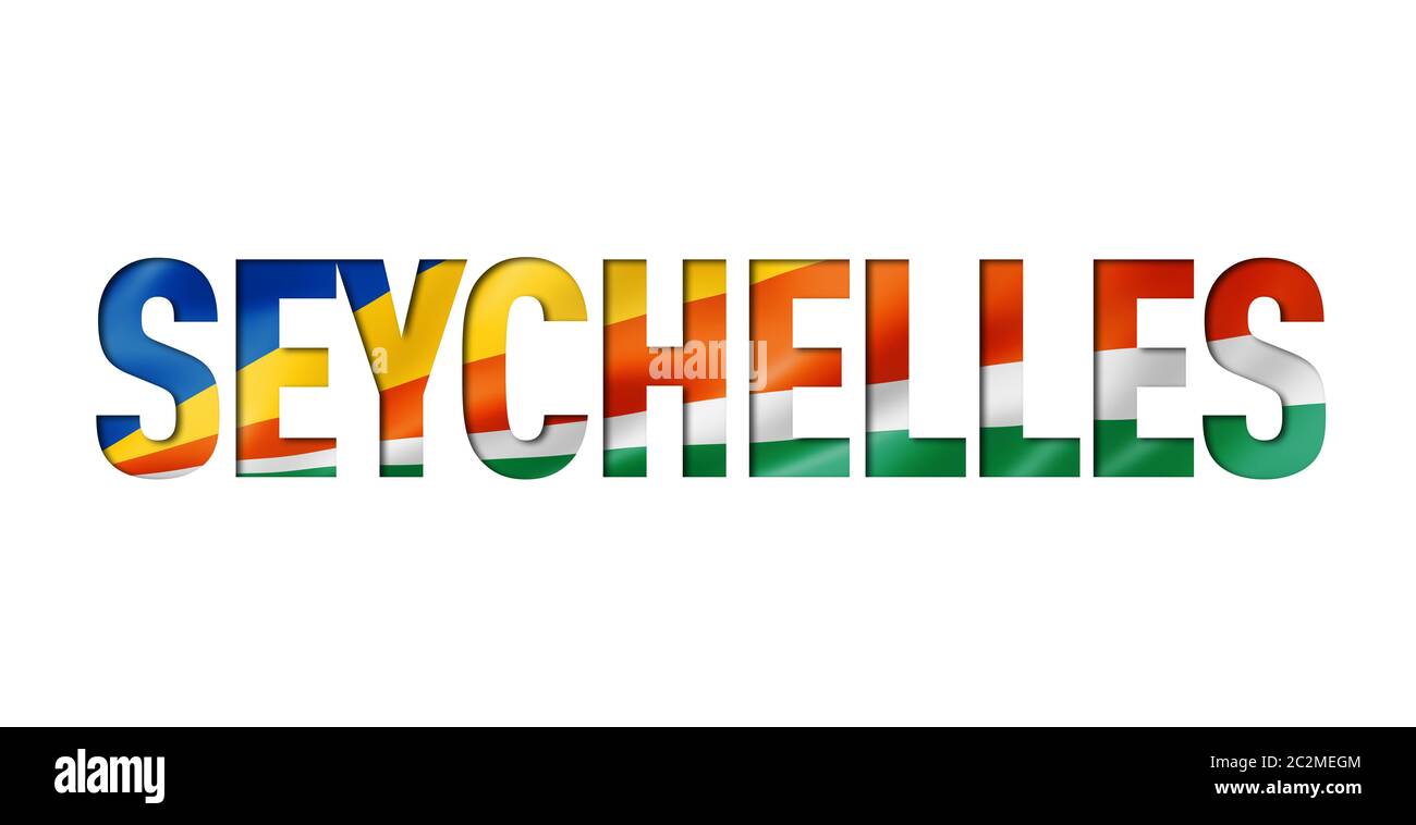 seychelles flag text font. nation symbol background Stock Photo - Alamy