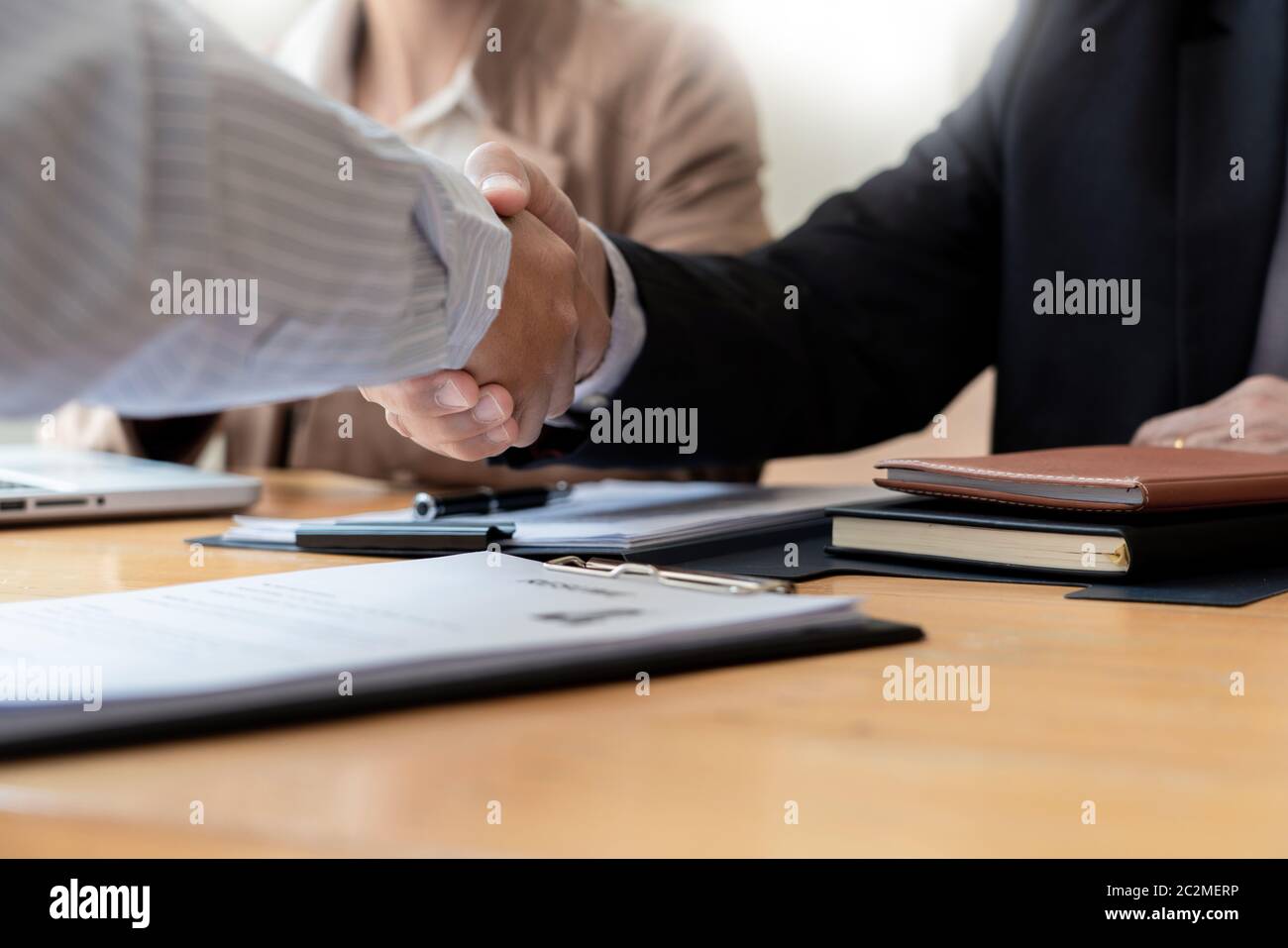 Worker And Manager Shaking Hands High Resolution Stock Photography and ...