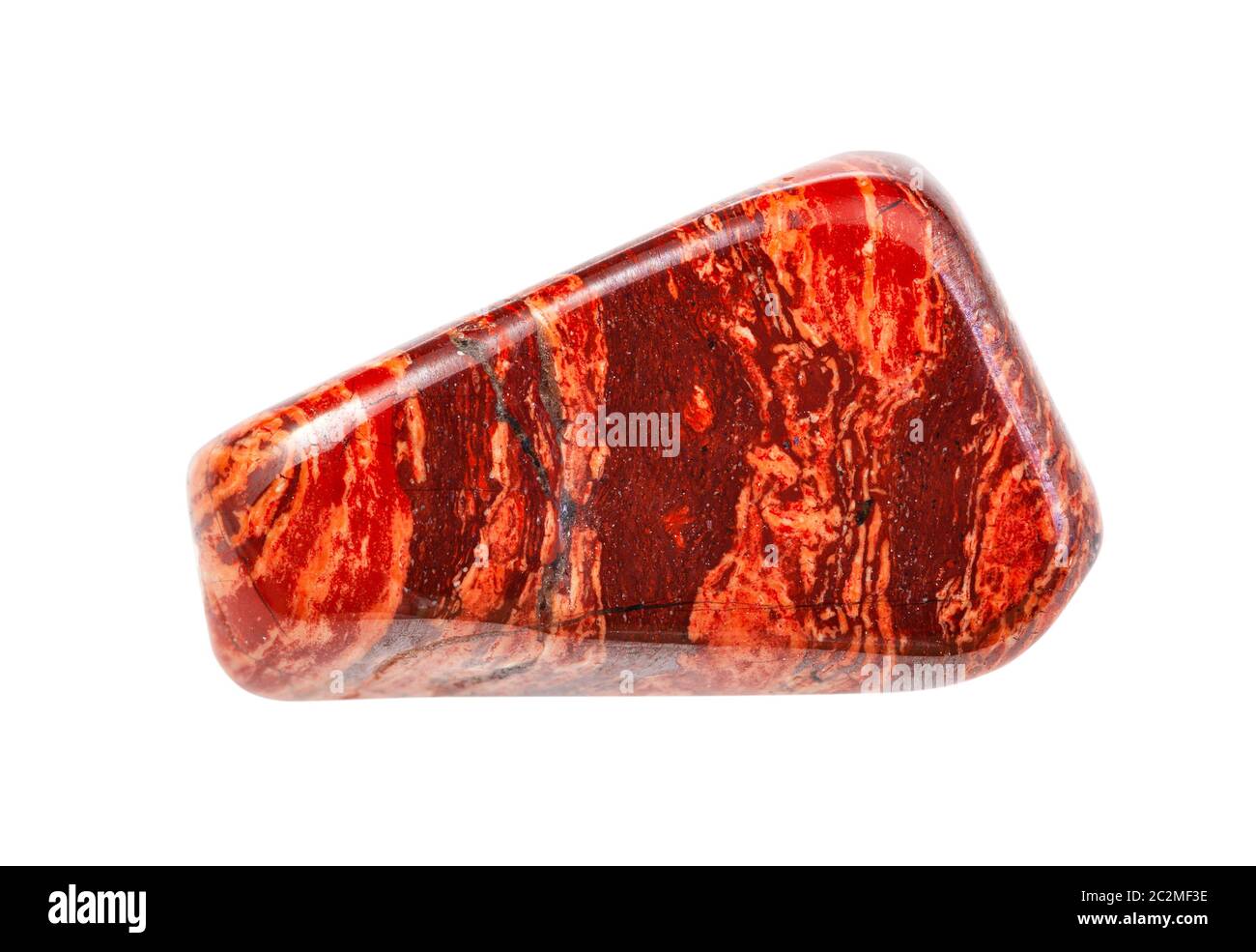 closeup of sample of natural mineral from geological collection - red ...