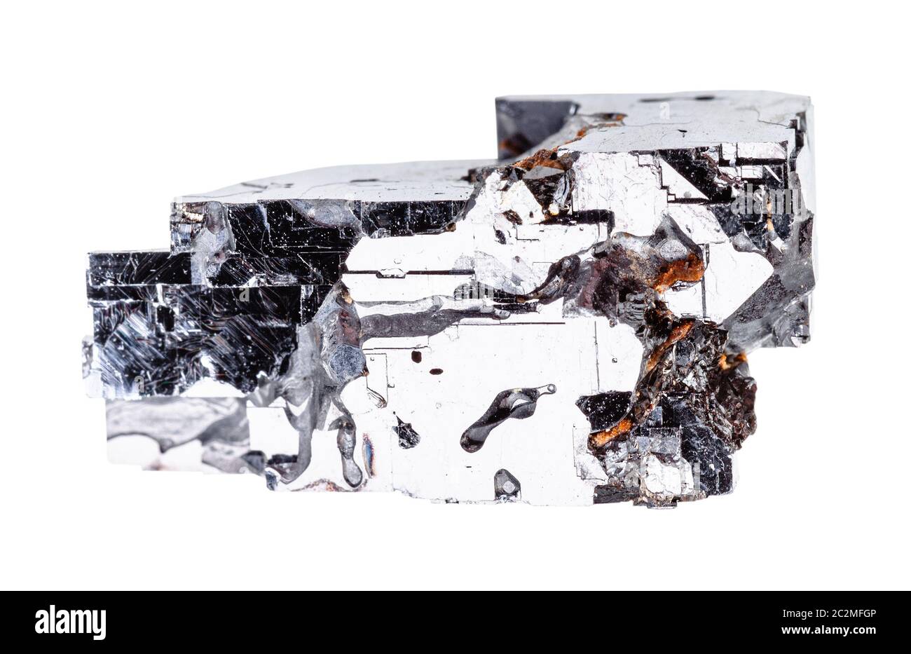 closeup of sample of natural mineral from geological collection - rough ...