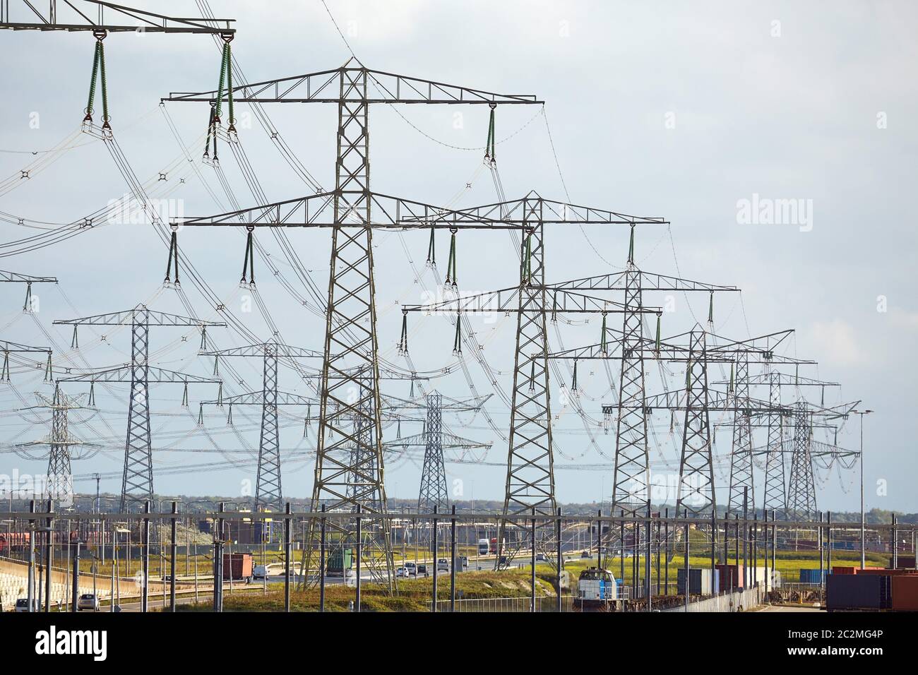 Many cables of electric lines Stock Photo - Alamy
