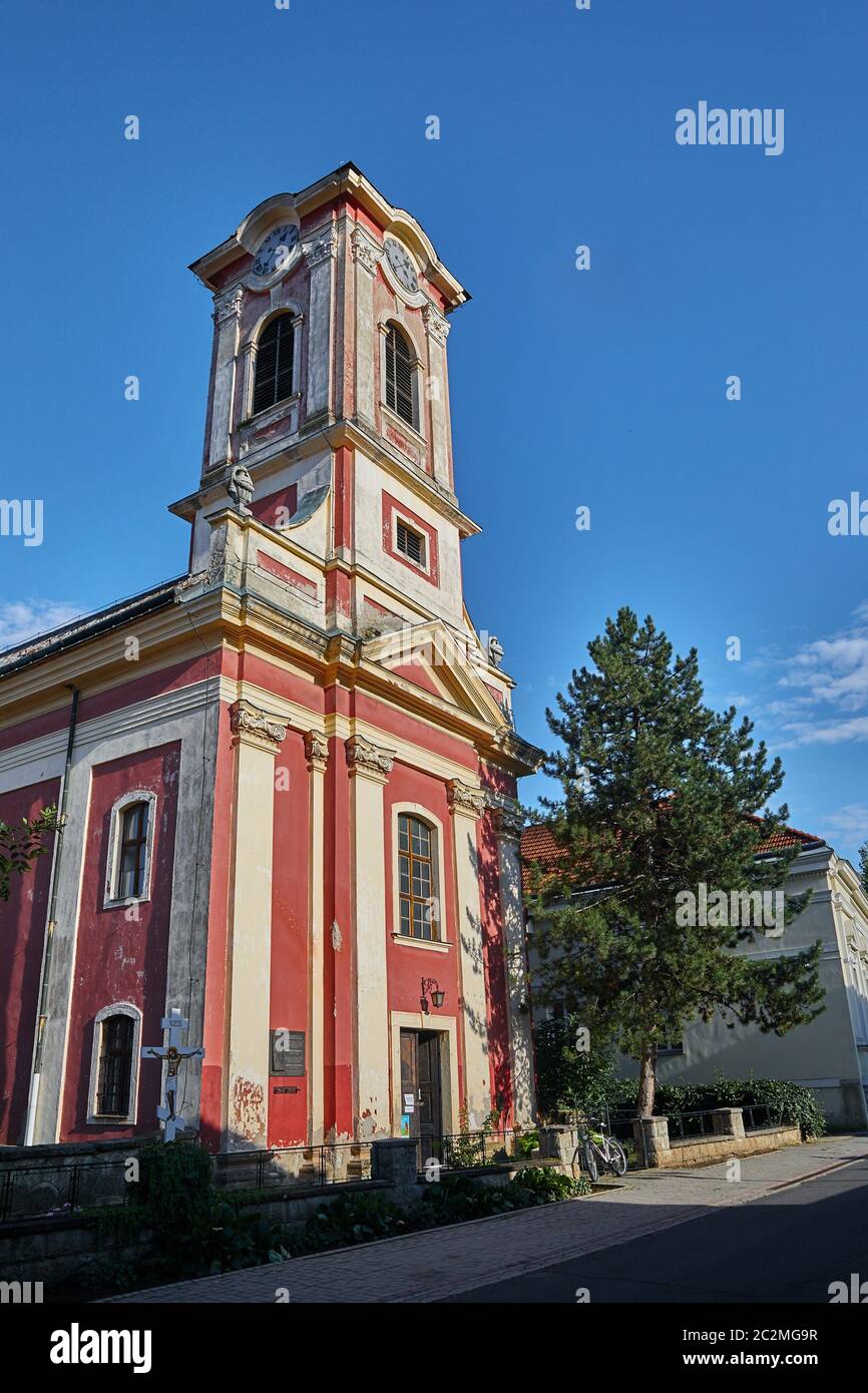 Small church tower of a town Stock Photo - Alamy