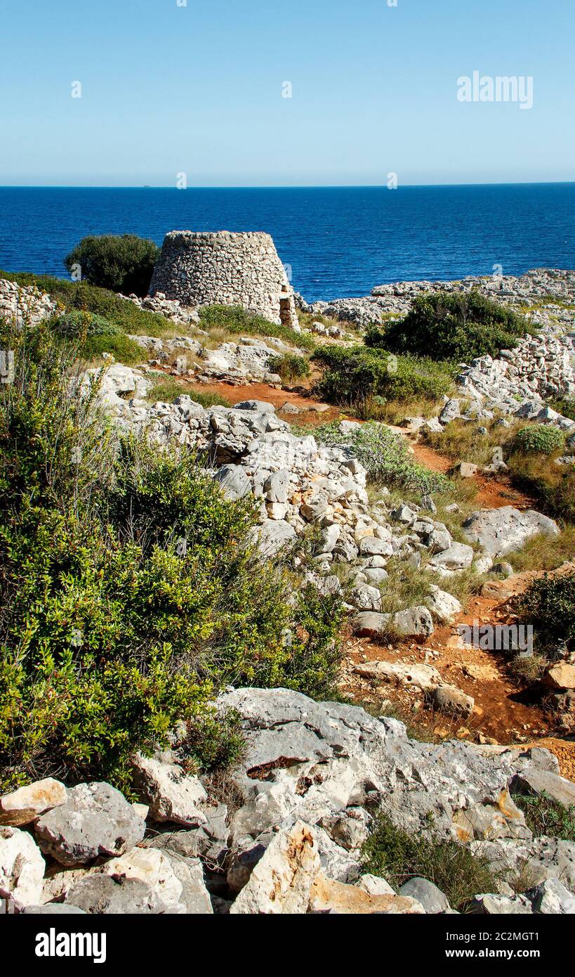 Stone costruction, Coastal Path for Cipolliane caves and Ciolo bridge ...