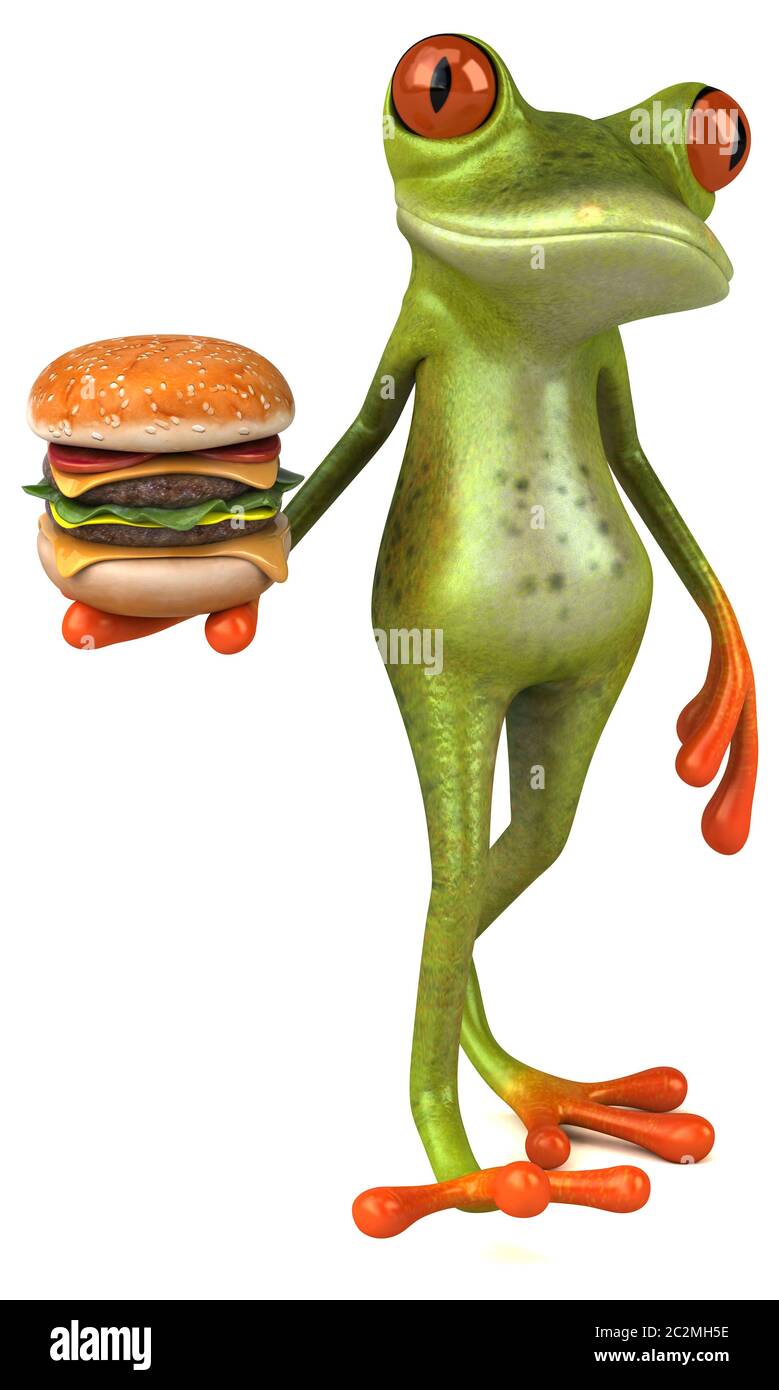 Fun frog - 3D Illustration Stock Photo - Alamy