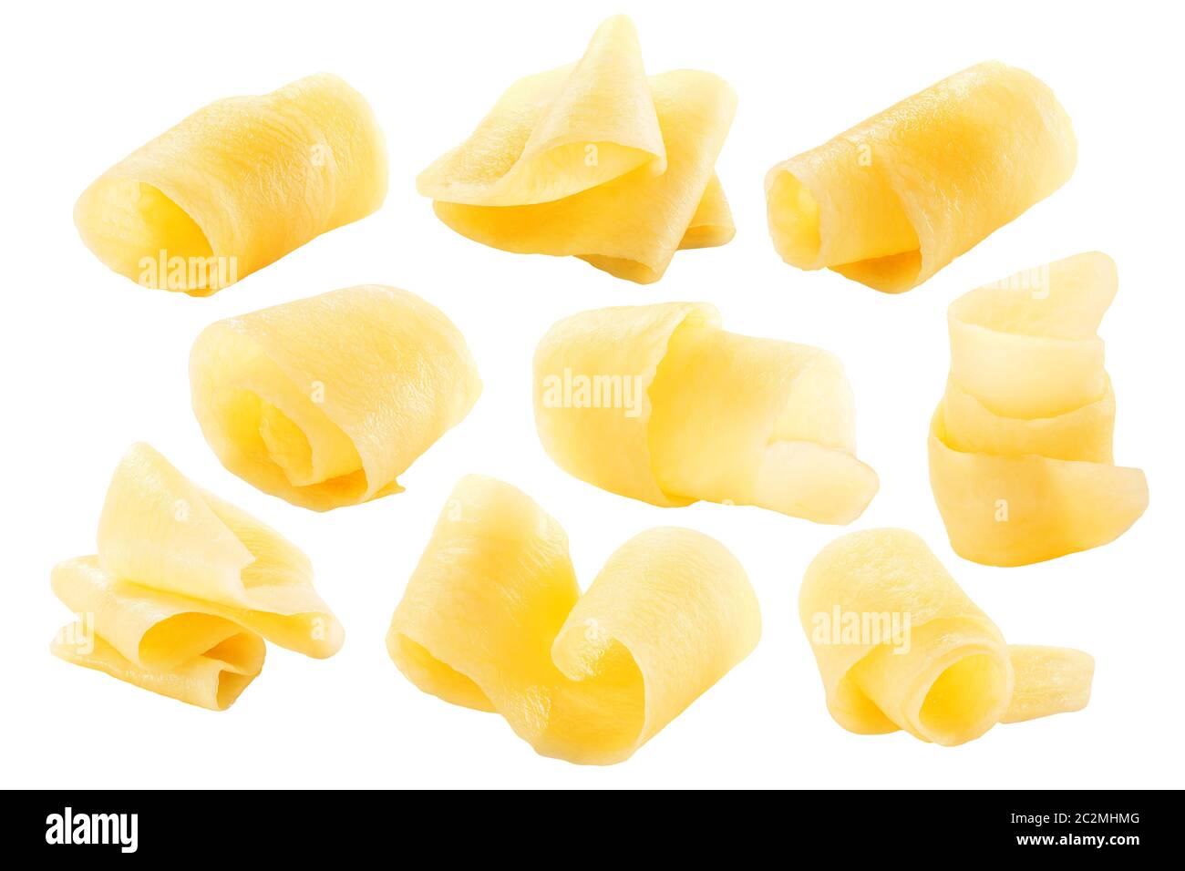 Takuan, a cured pickled Daikon radish, finely sliced and rolled up ...