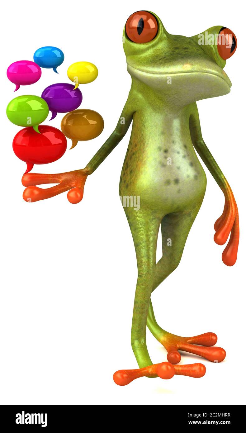 Fun frog - 3D Illustration Stock Photo - Alamy