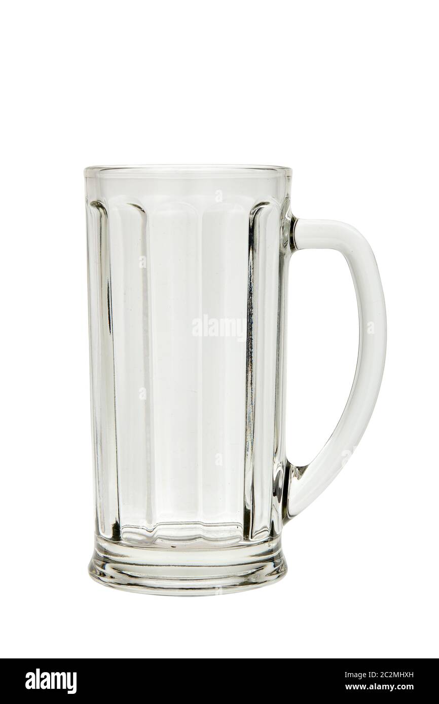 Empty beer glass mug isolated on white background Stock Photo - Alamy