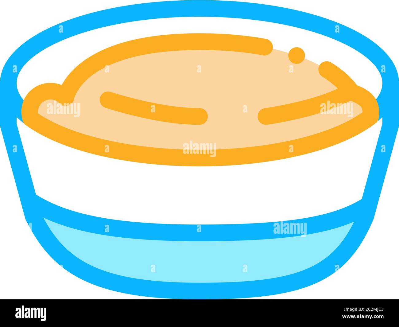 liquid cheese in bowl icon vector outline illustration Stock Vector ...