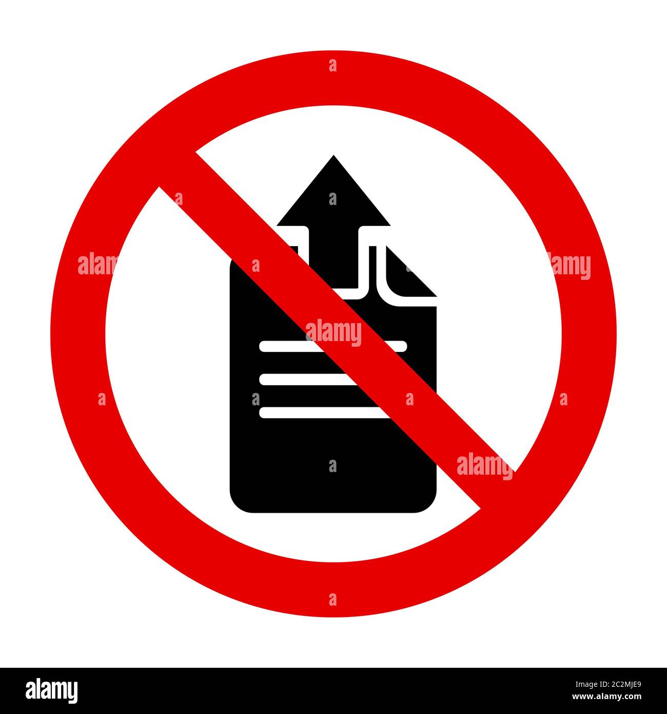 Document upload and prohibition sign Stock Photo - Alamy