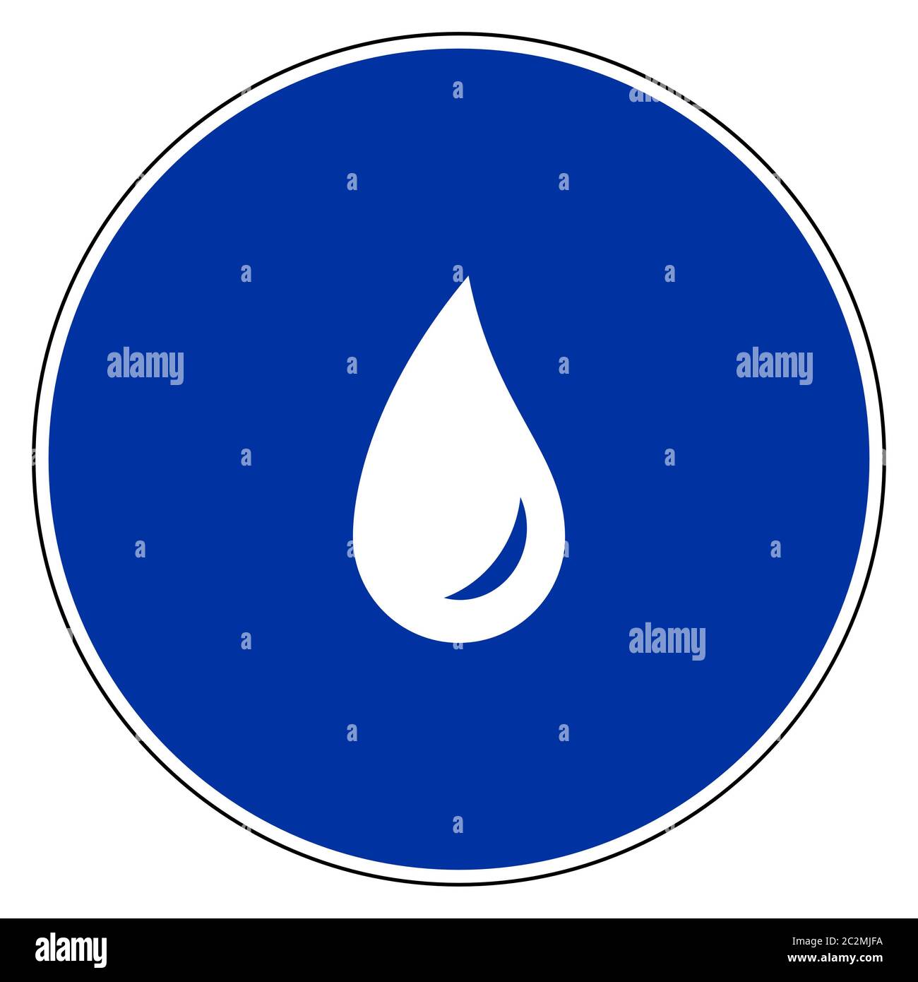 Water drop and blue sign Stock Photo - Alamy