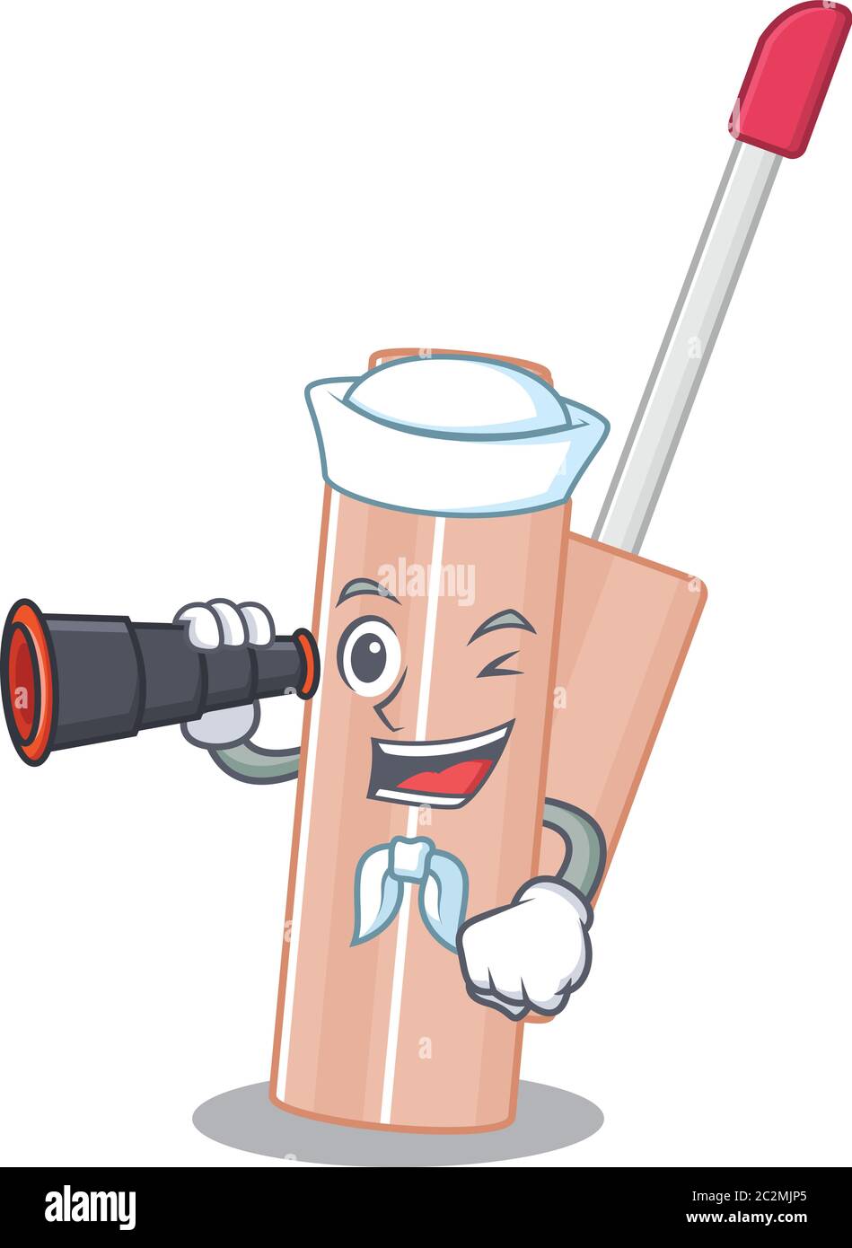 A cartoon picture of lip tint Sailor using binocular Stock Vector Image ...