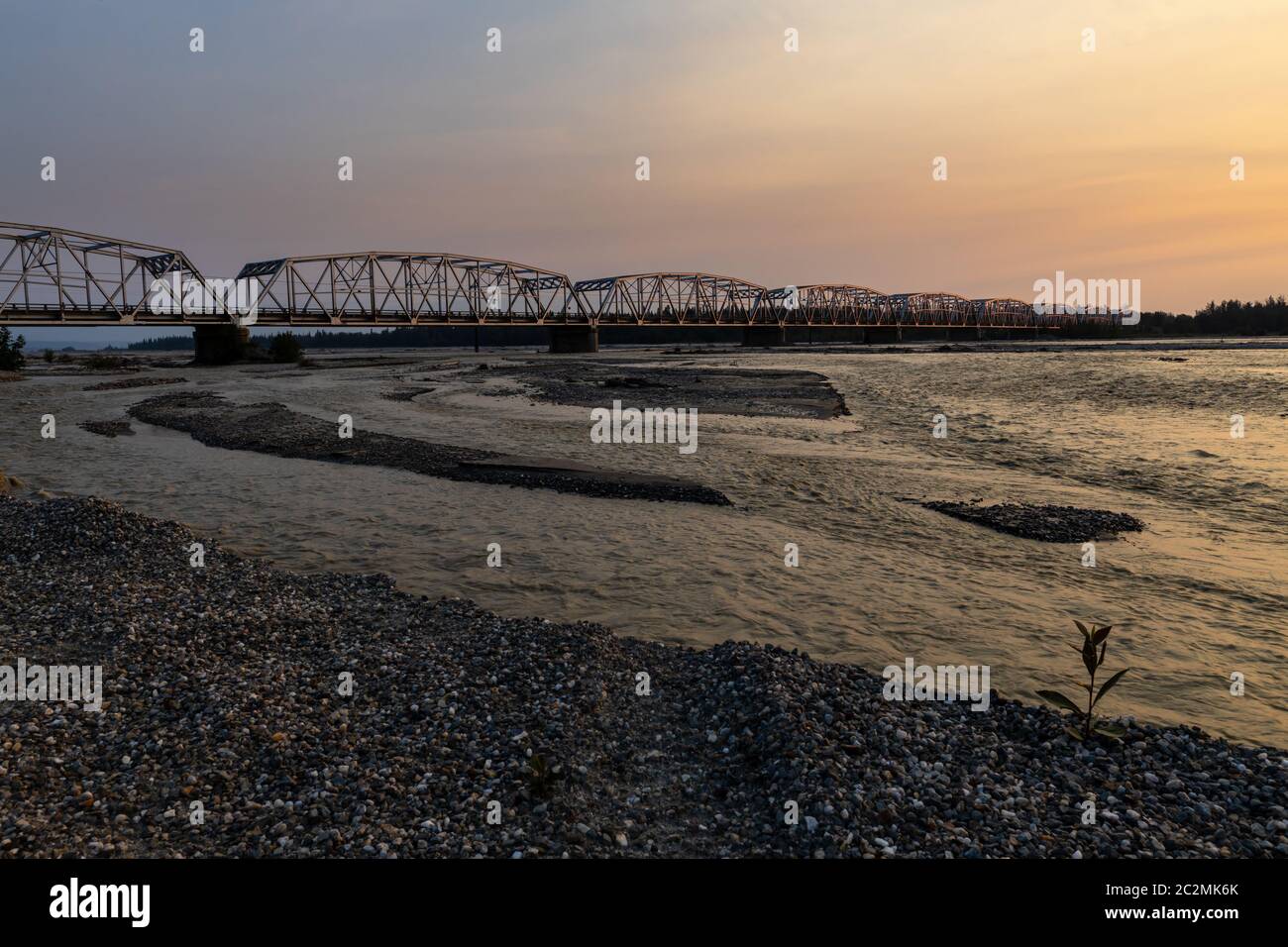 Bridge in the Landscape of the Alaska Highway Stock Photo - Alamy