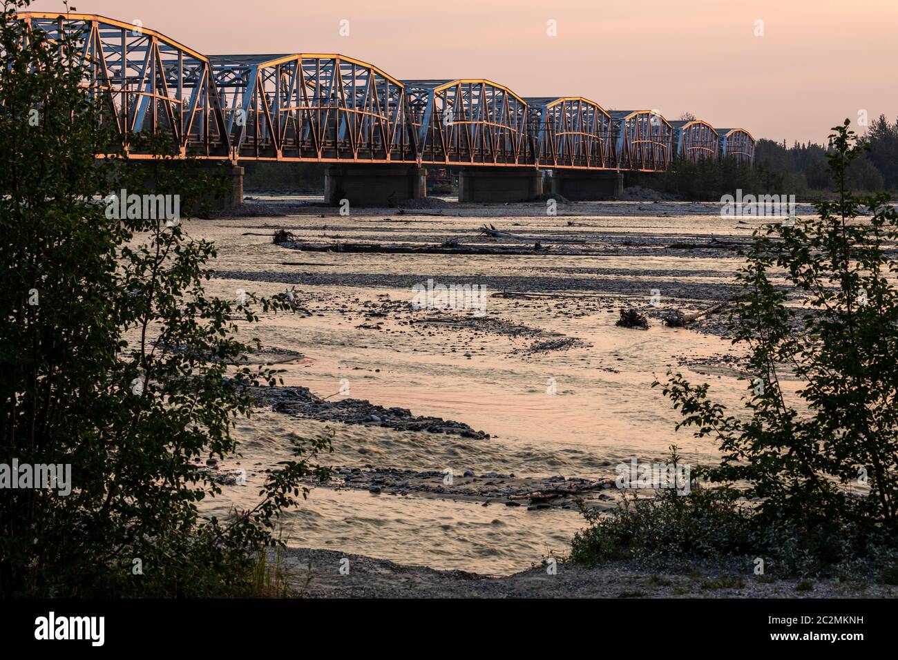 Bridge in the Landscape of the Alaska Highway Stock Photo - Alamy