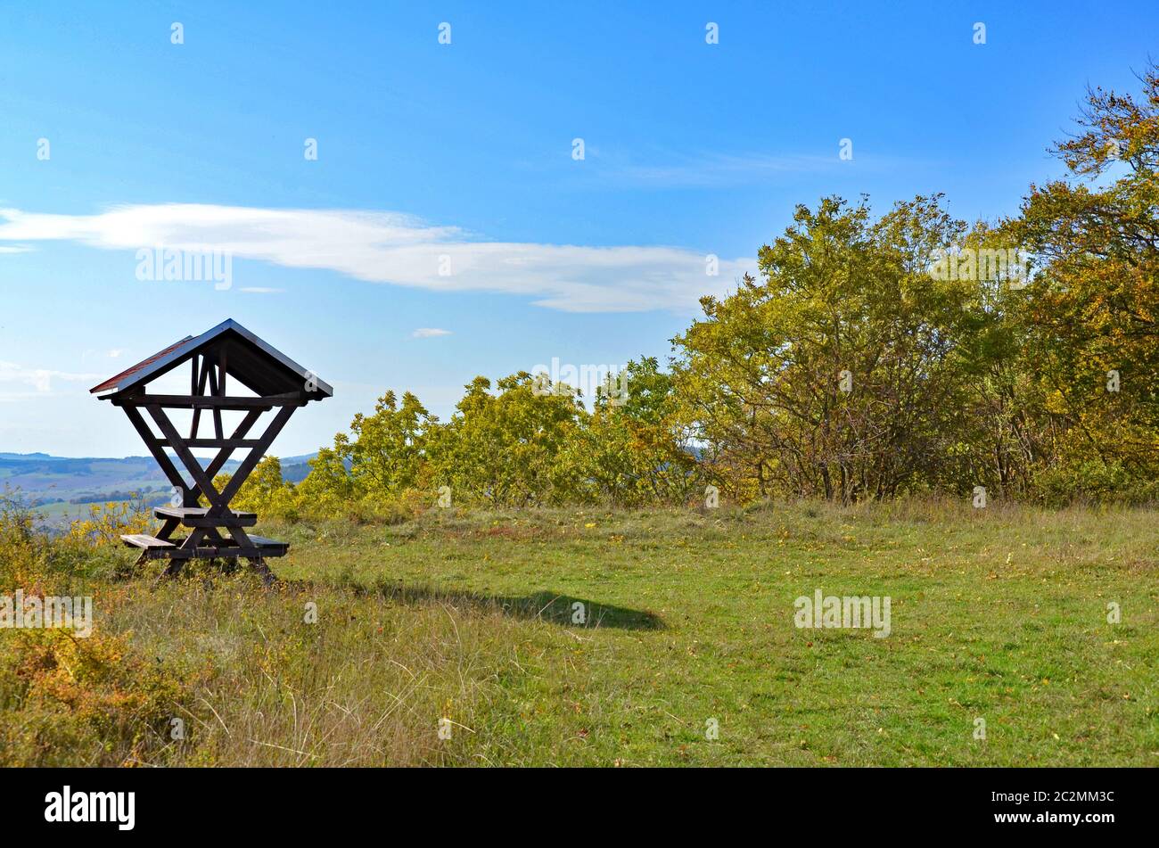 Hiking hut in the Thuringian RhÃ¶n Stock Photo - Alamy