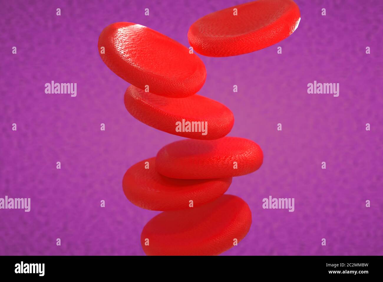 3d rendering of erythrocyte or red blood corpuscle. 3d illustration of ...