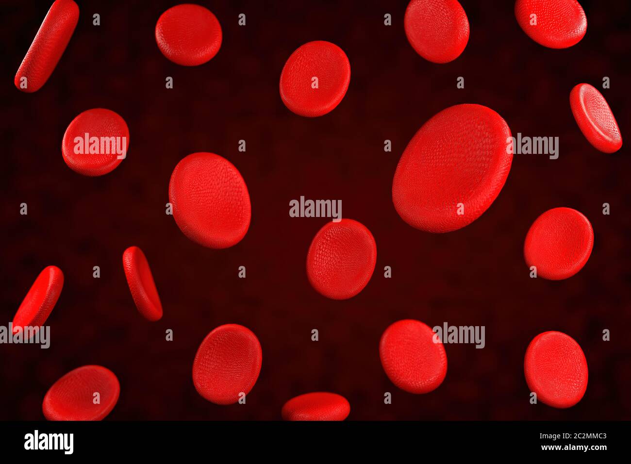 3d rendering of erythrocyte or red blood corpuscle. 3d illustration of ...