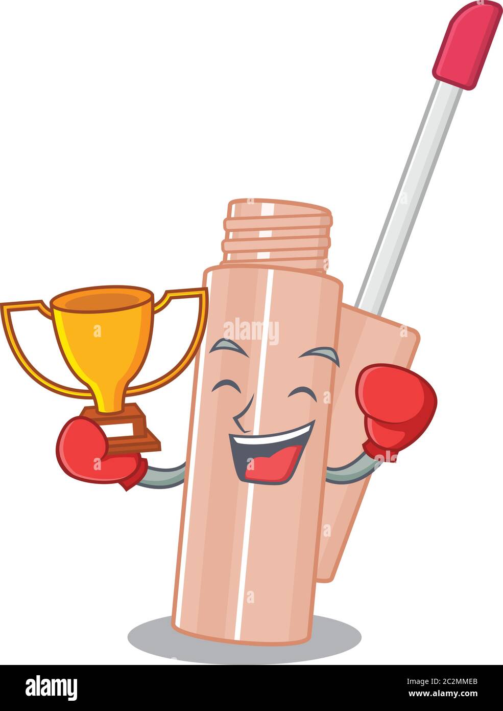 An elegant boxing winner of lip tint caricature design concept Stock ...