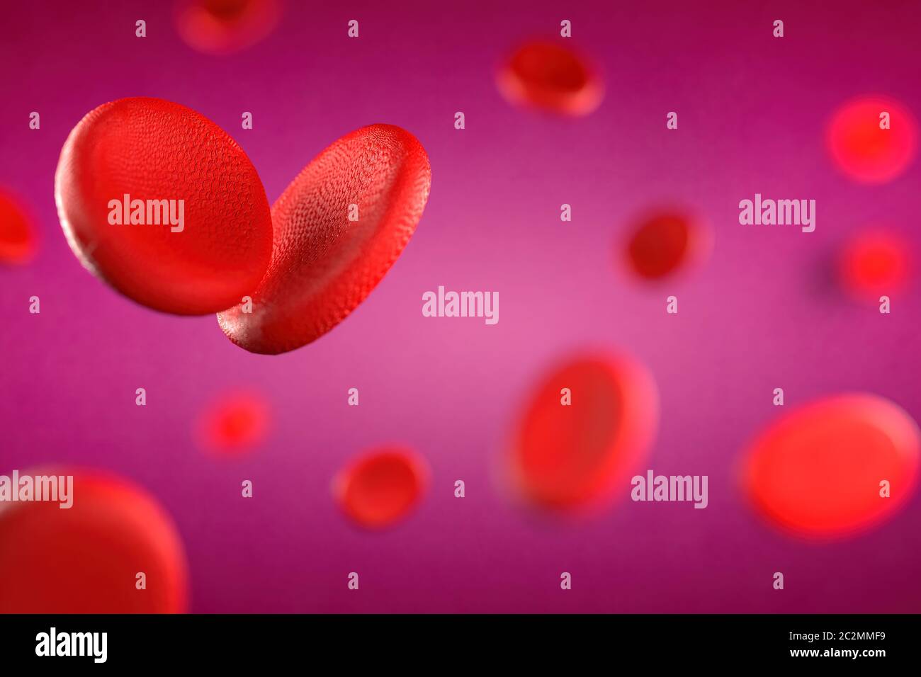 3d rendering of erythrocyte or red blood corpuscle. 3d illustration of ...