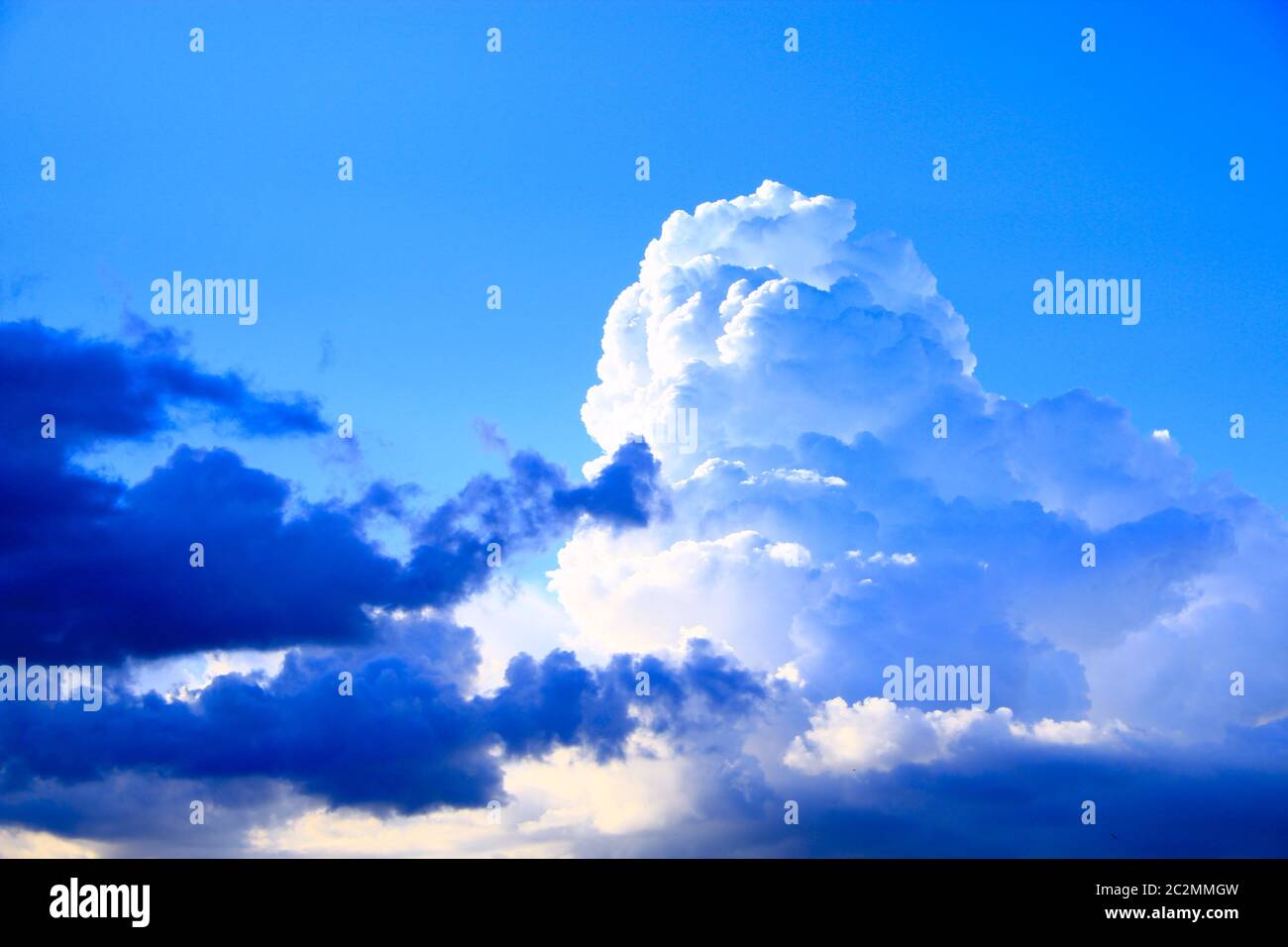 Beautiful white clouds on blue sky background. White clouds on ...