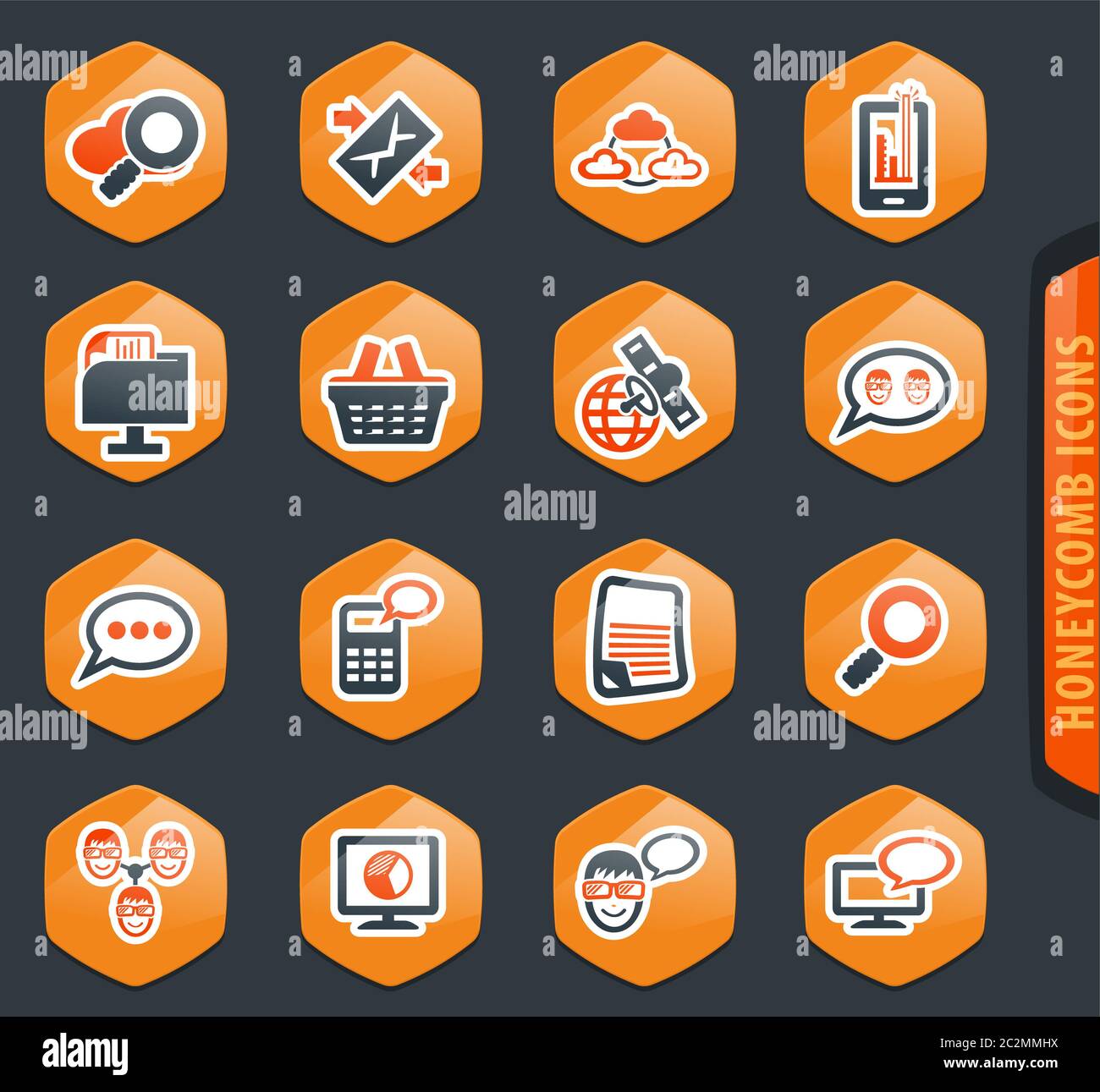 Data Analytic And Social Network Vector Icons For User Interface Design