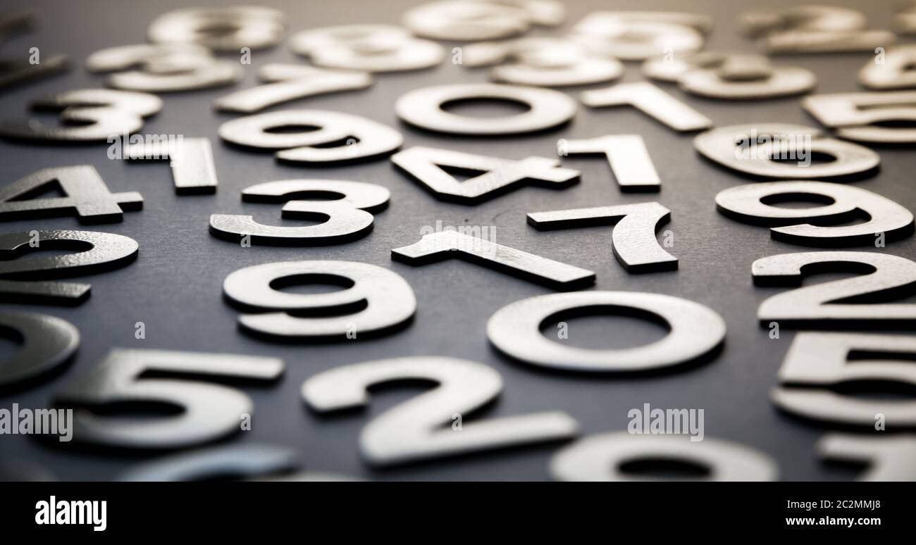 Mathematics background made with solid numbers - Closeup view Stock ...
