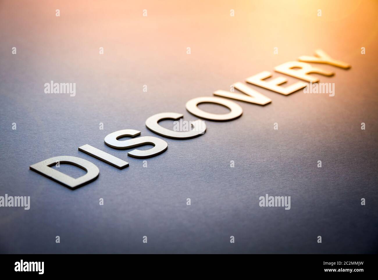 Word discovery written with white solid letters on a board Stock Photo ...