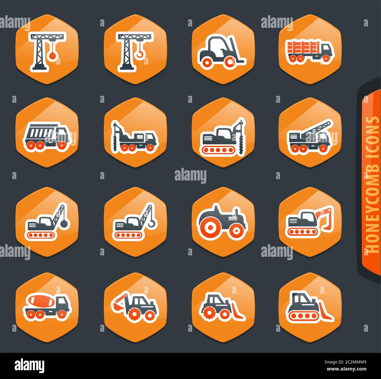 Construction transport vector icons for user interface design Stock ...