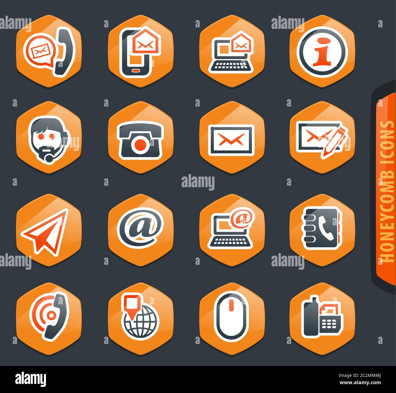 Contact us vector icons for user interface design Stock Photo - Alamy