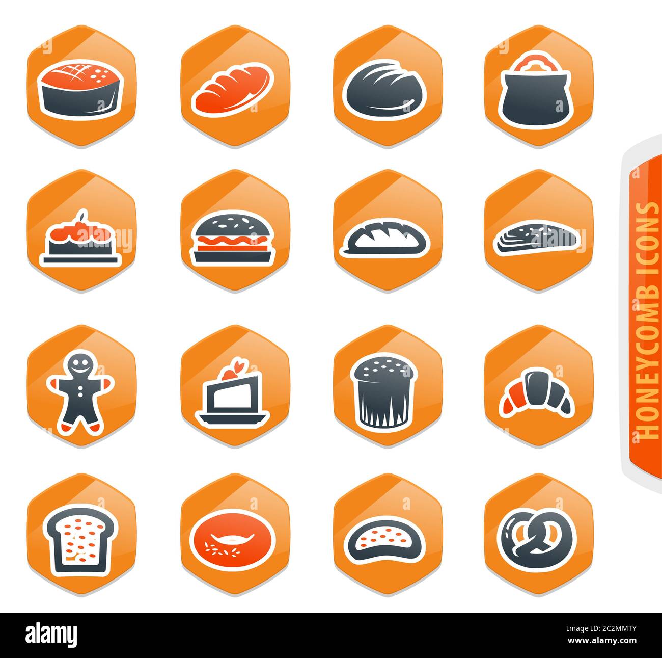 Bakery products color vector icons for user interface design Stock ...