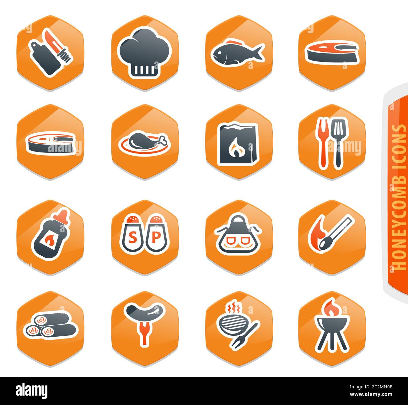 Barbecue color vector icons for user interface design Stock Photo - Alamy
