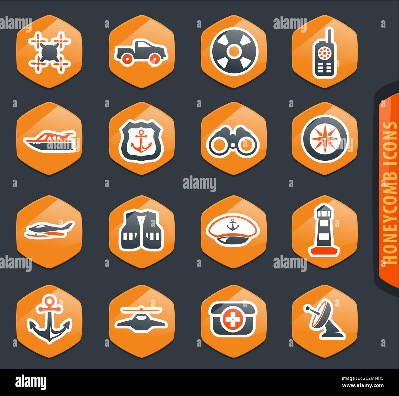 Coast Guard icon set for web sites and user interface Stock Photo - Alamy