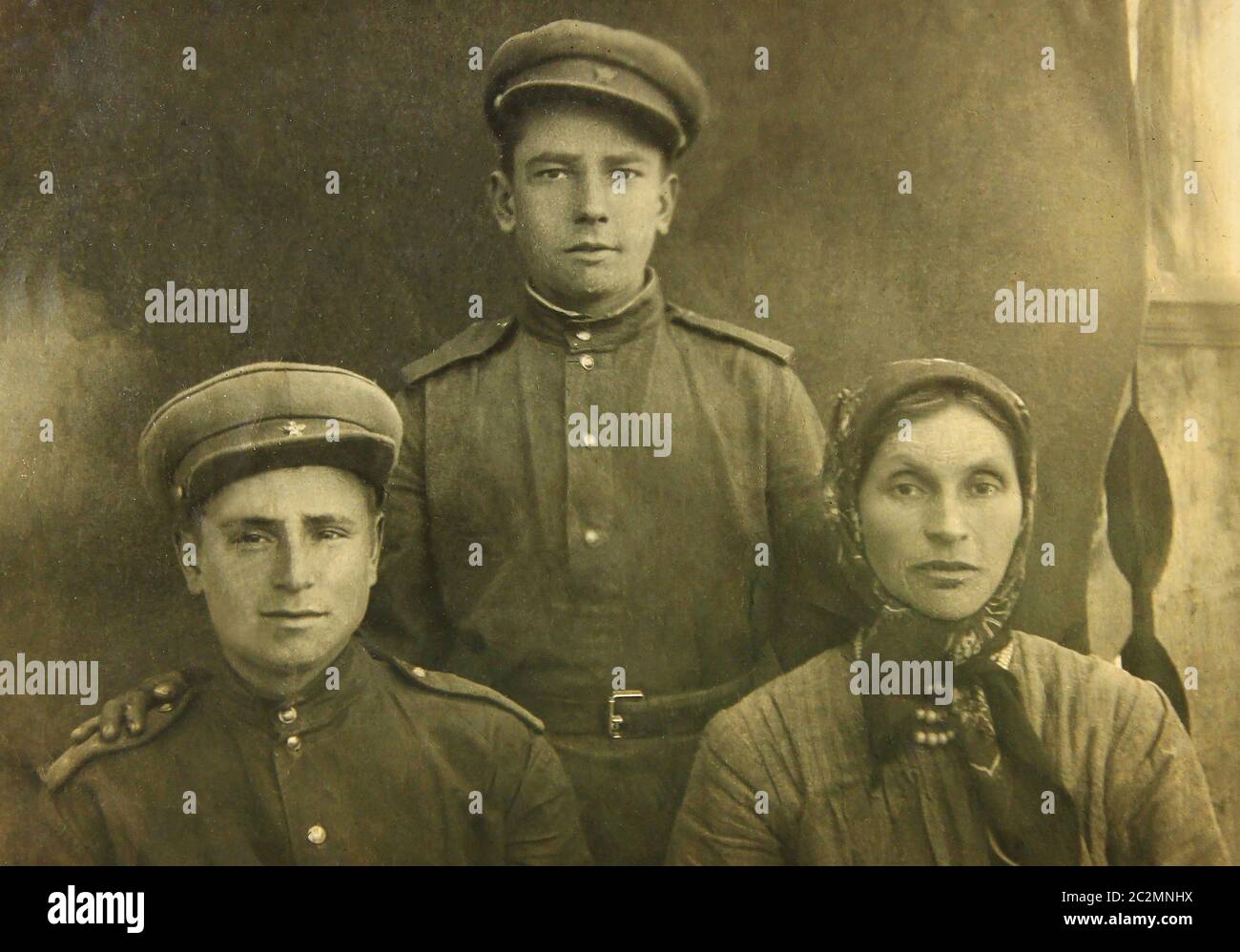 Vintage photo of Soviet military men and woman circa 1934. Retro photo ...