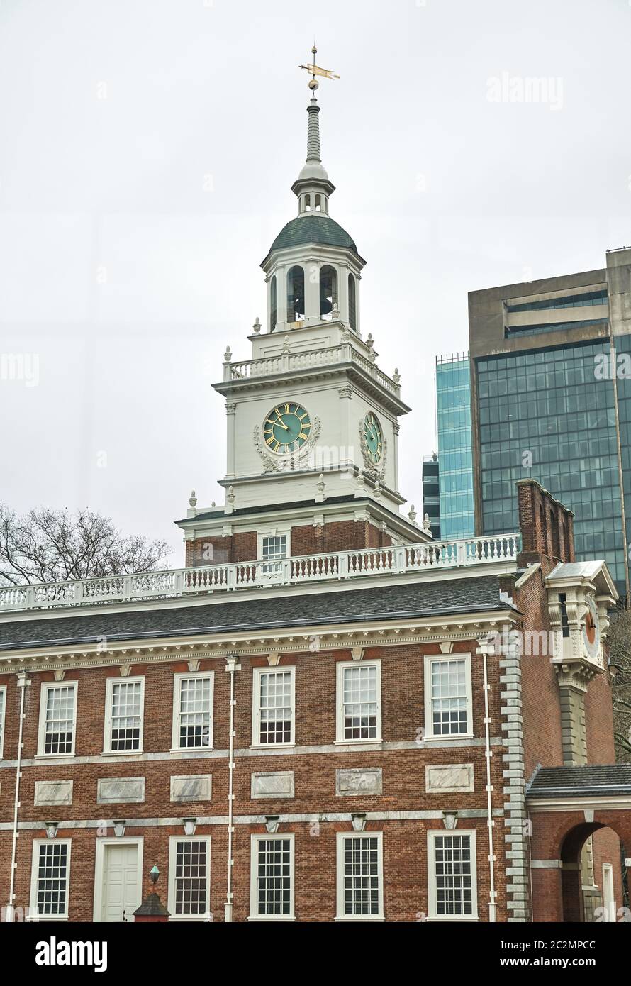 Philadelphia, USA - December 14, 2019: Independence Hall building ...