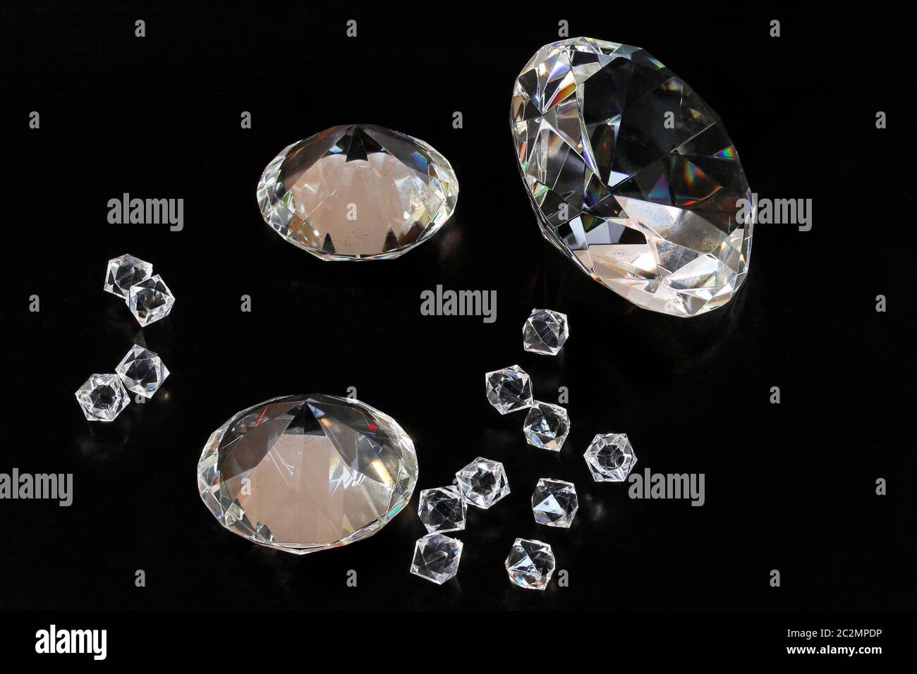 Several gems and diamonds at black background Stock Photo - Alamy