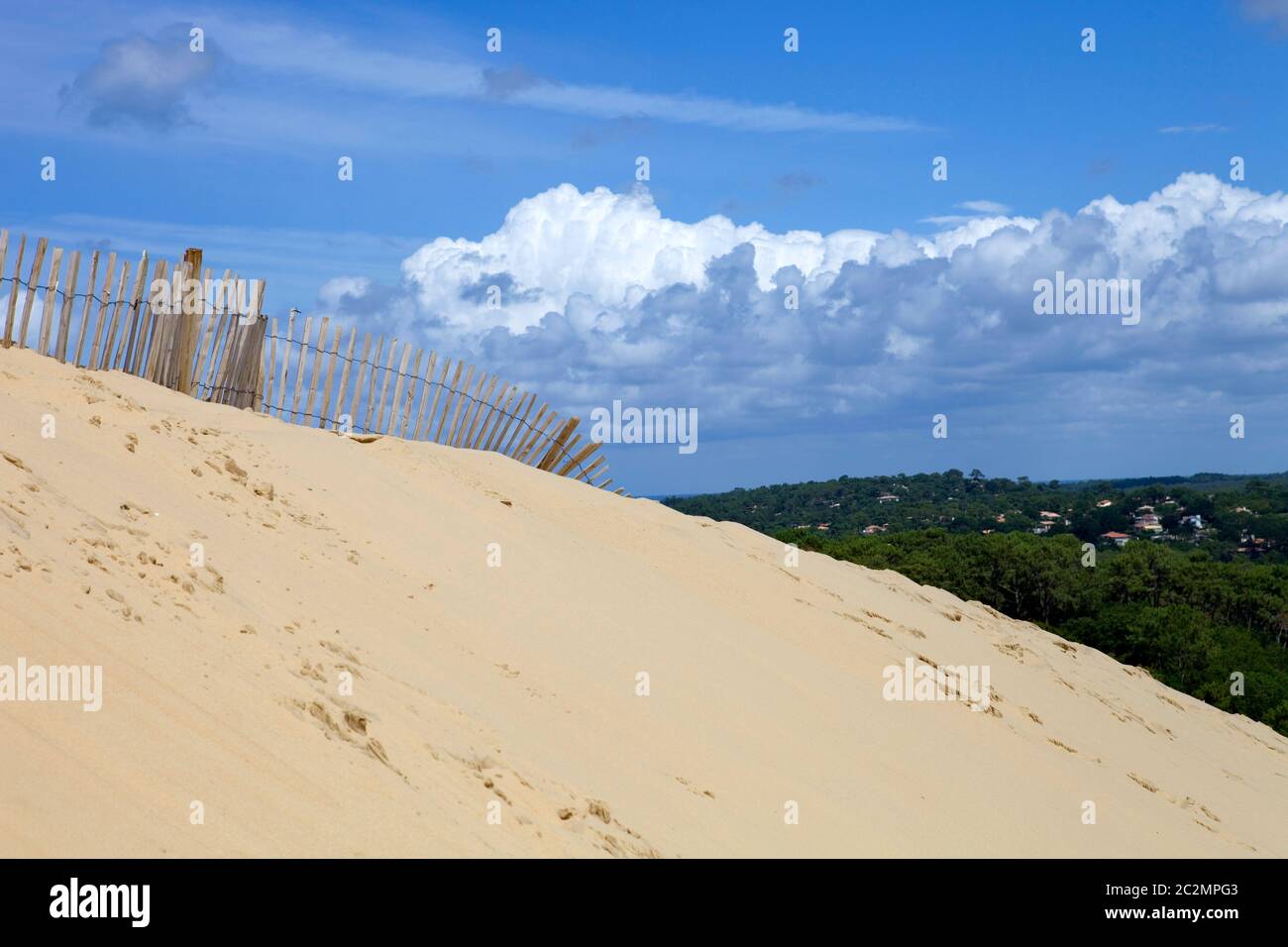 The Famous dune of Pyla fences, the highest sand dune in Europe, in ...