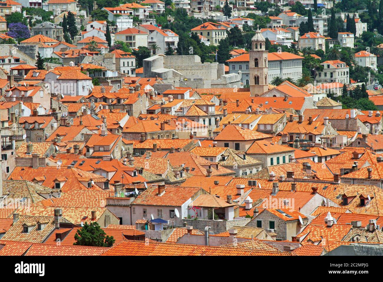 Medieval houses rooftops in Dubrovnik Stock Photo - Alamy
