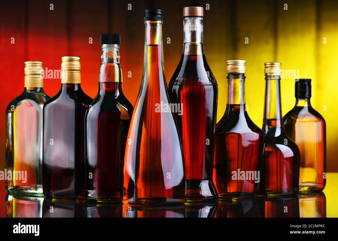 Composition of whiskey bottles hi-res stock photography and images - Alamy