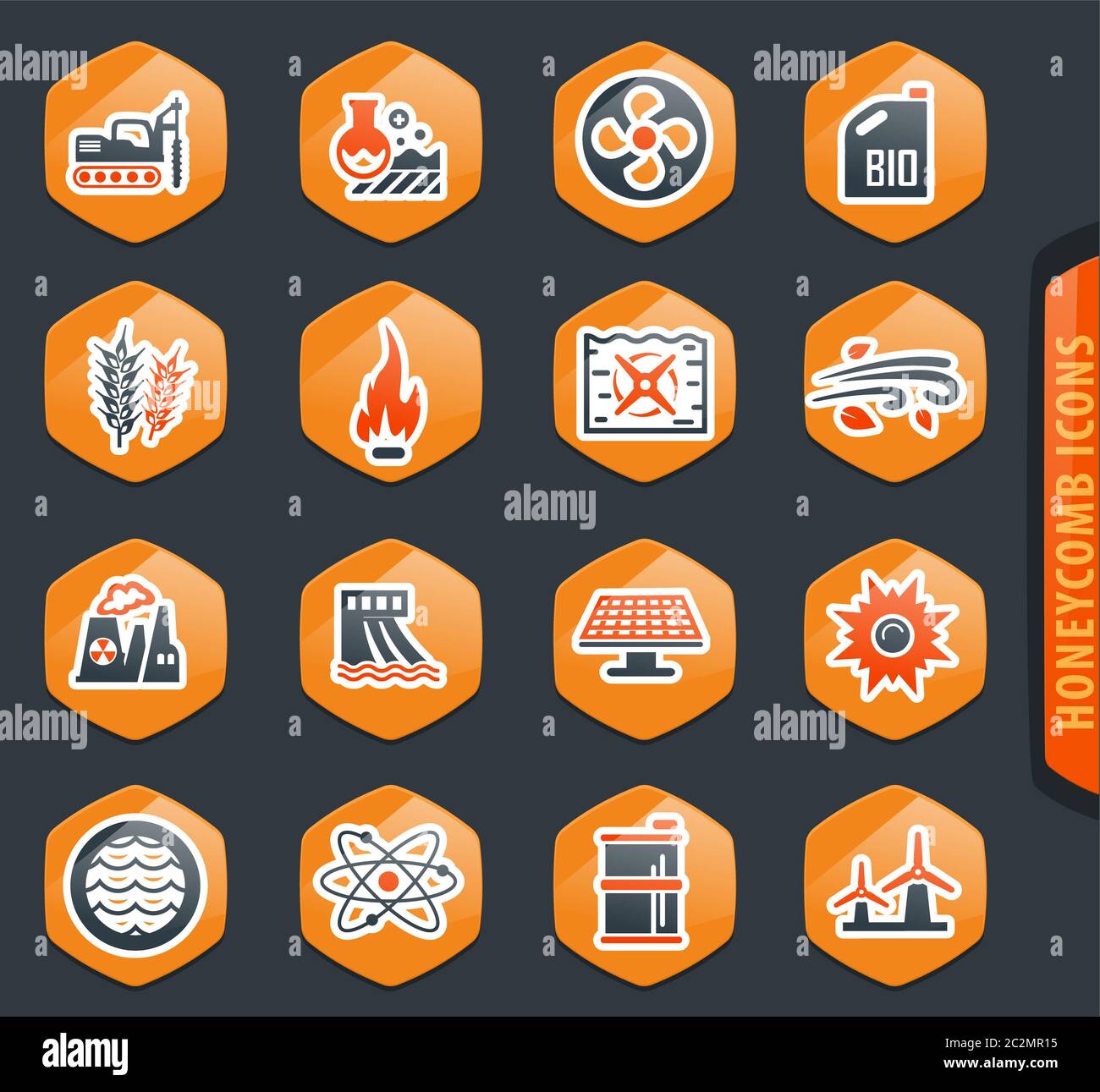 Fuel Power generation vector icons for user interface design Stock ...