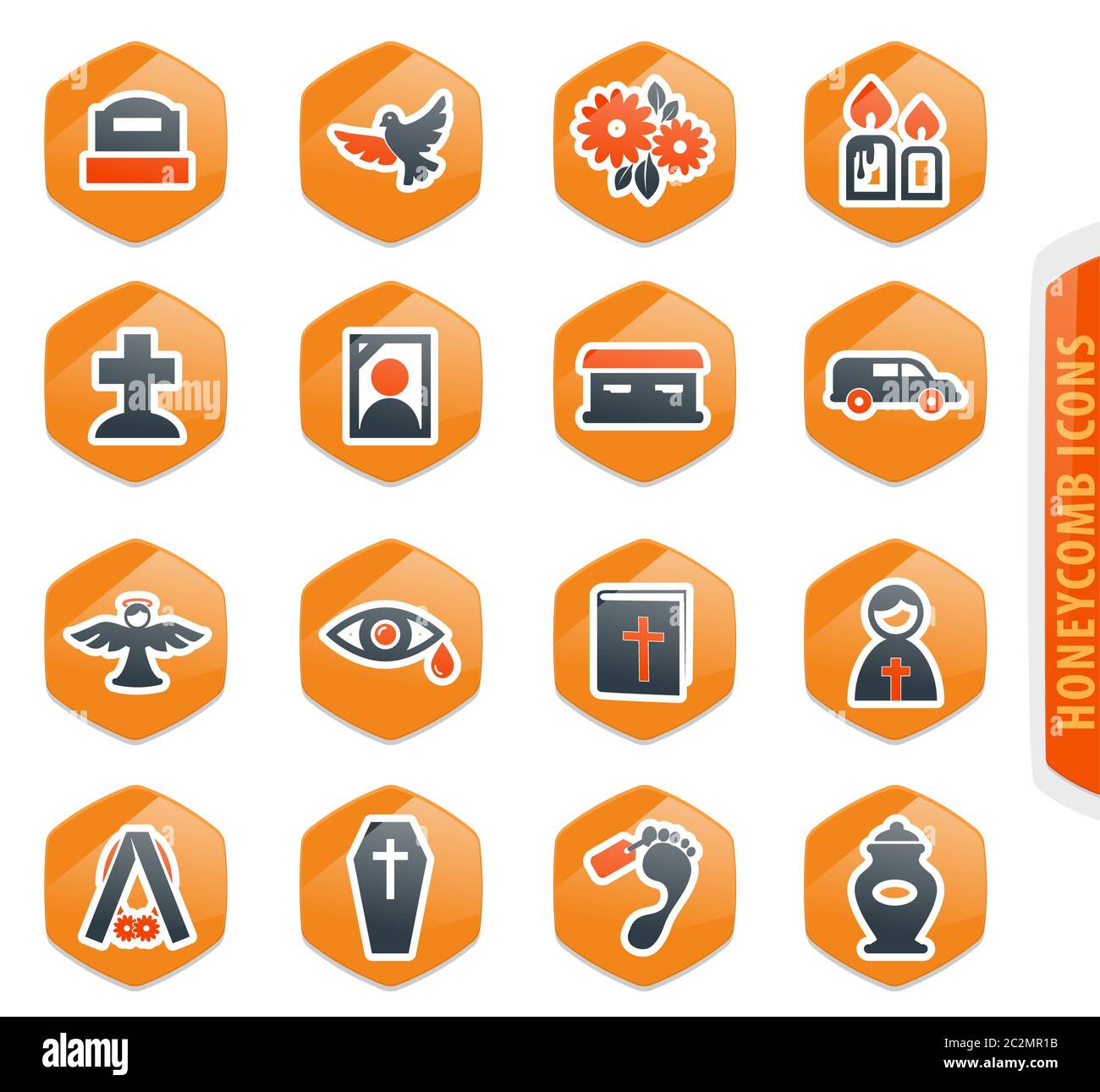 Funeral service color vector icons for user interface design Stock ...