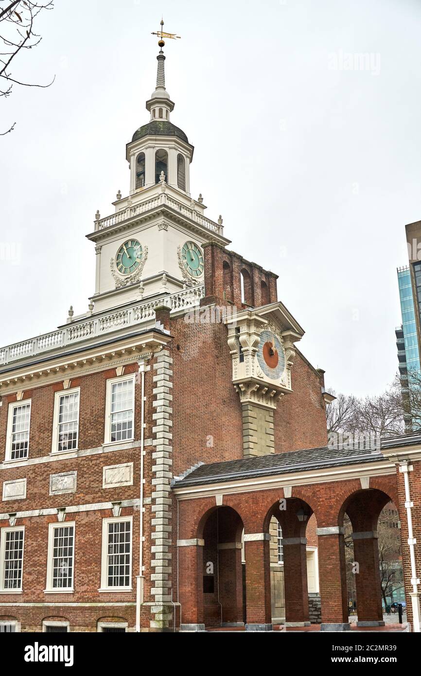 Philadelphia, USA - December 14, 2019: Independence Hall building ...