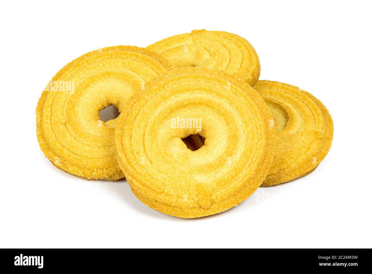 Butter cookies isolated on white background with clipping path Stock ...