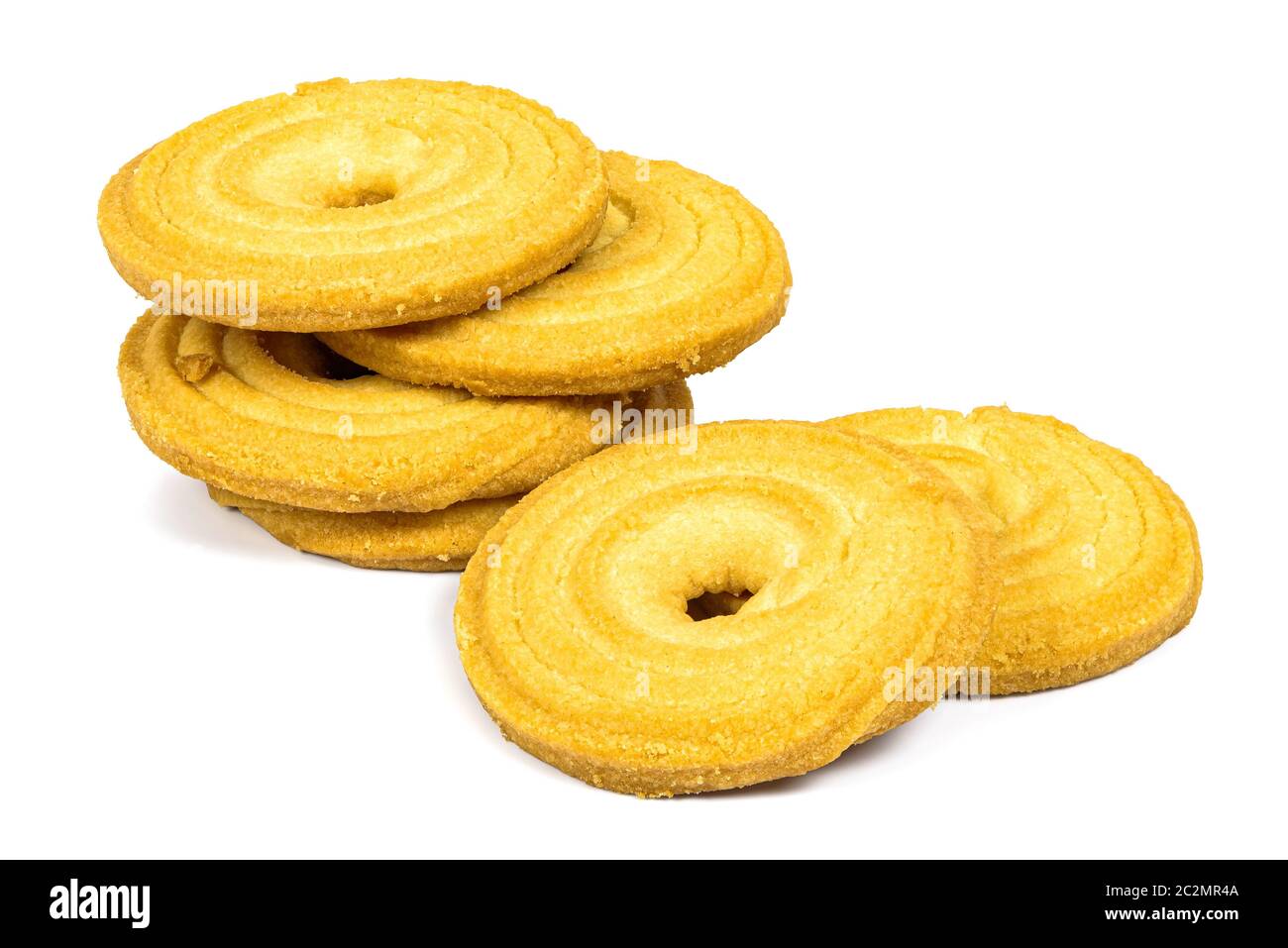Butter cookies isolated on white background with clipping path Stock ...