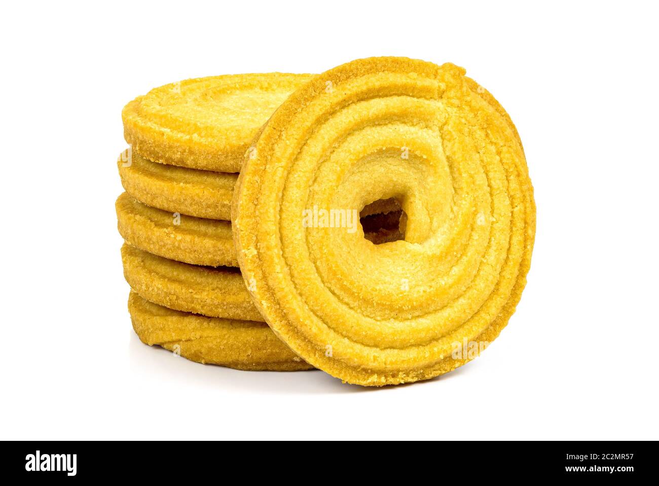 Stack of butter cookies isolated on white background with clipping path ...