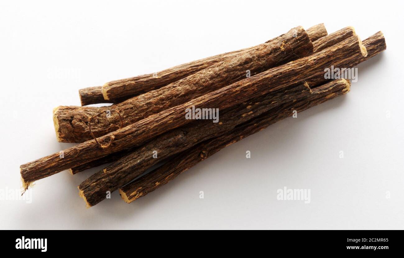 Dried sticks of liquorice root Stock Photo - Alamy