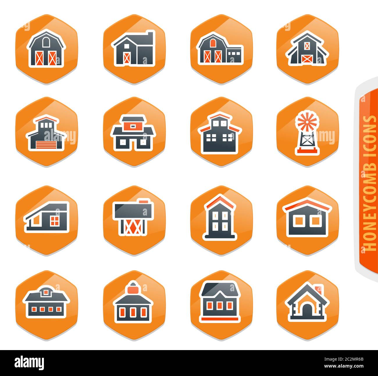 farm building icon set for web sites and user interface Stock Photo - Alamy