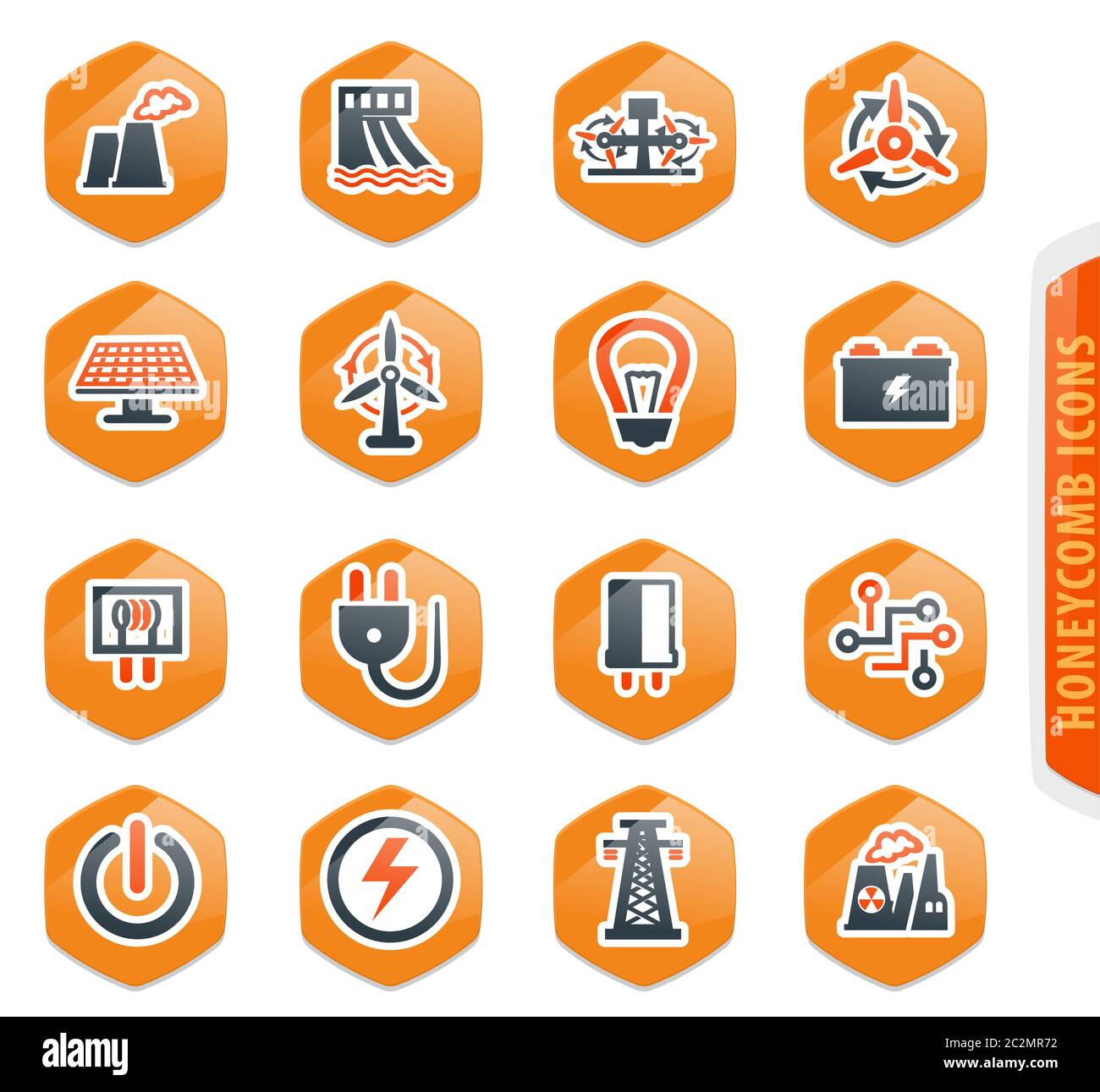 Electricity vector icons for user interface design Stock Photo - Alamy