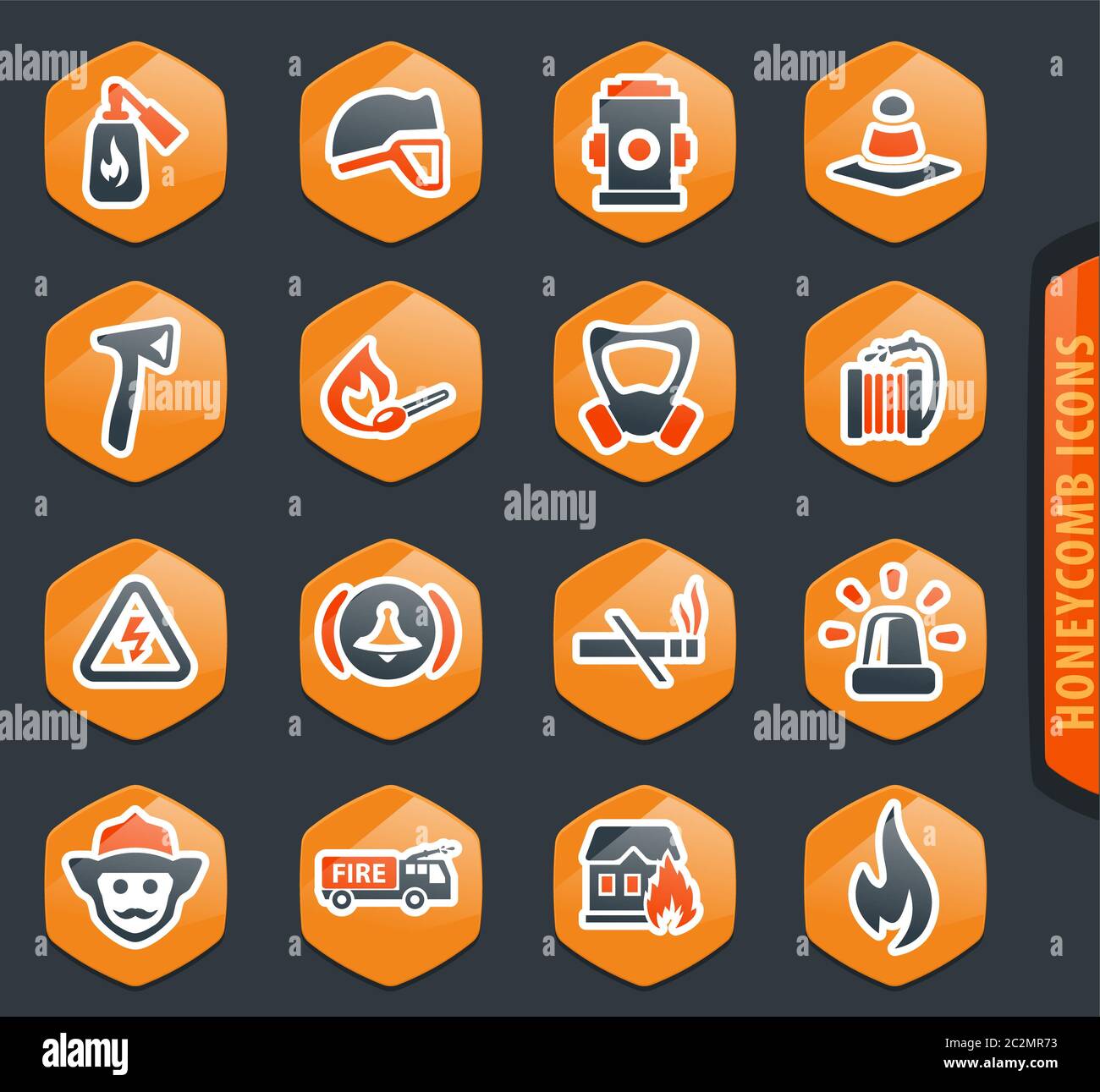 Fire-brigade vector icons for user interface design Stock Photo - Alamy