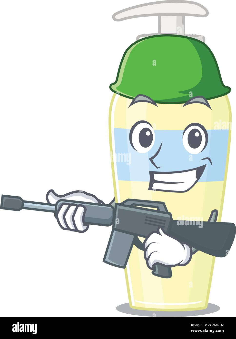 A cartoon picture of Army serum holding machine gun Stock Vector Image ...
