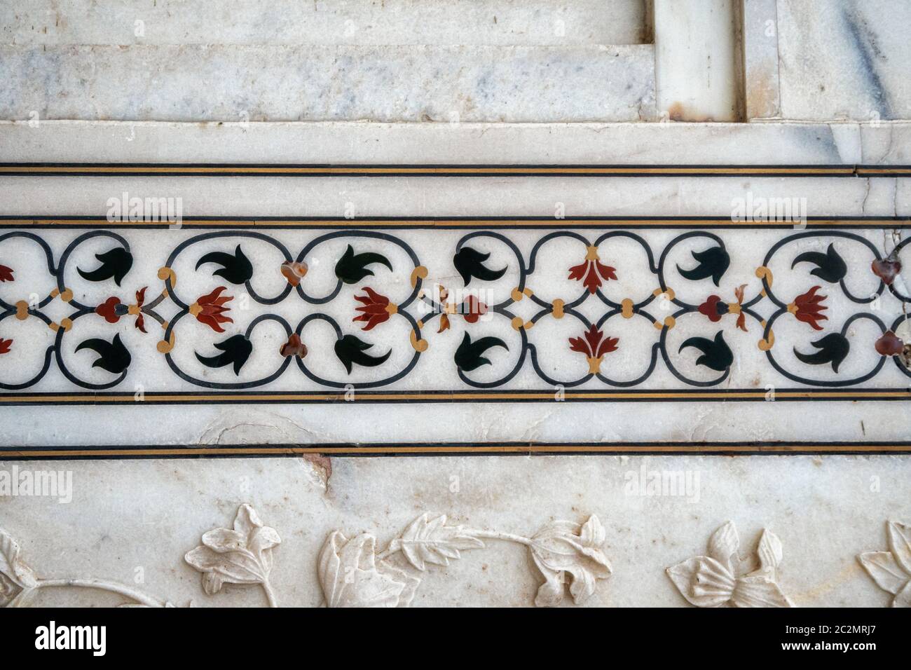 taj mahal wall pattern close up details. Famous landmark in Agra, India ...
