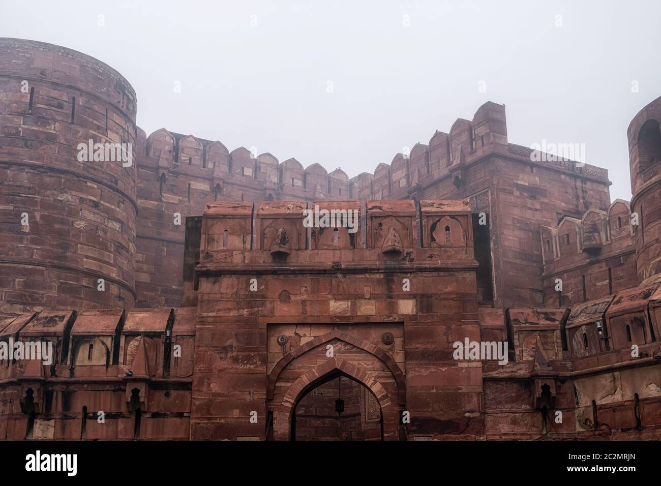 agra fort exterior fort wall views in the city of Agra in India taken ...